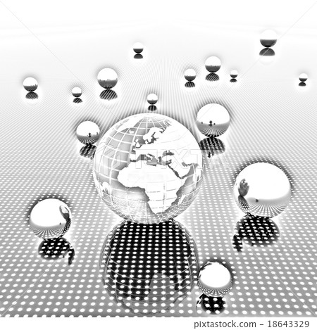 Earth and ball on light path to infinity - Stock Illustration [18643329 ...