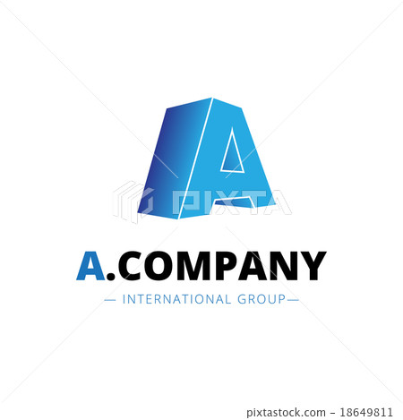 Vector isometric gradient A letter logo. Company - Stock Illustration ...