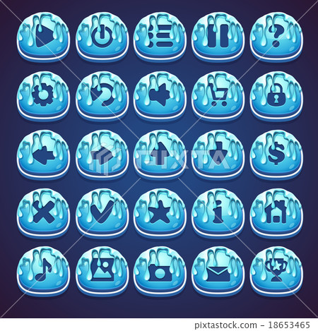 Set blue buttons for web video game in style - Stock Illustration ...