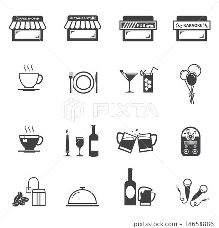 Cafe Restaurant icon set - Stock Illustration [18658886] - PIXTA