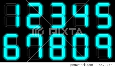 Digital Number Blue - Stock Illustration [18679752] - PIXTA