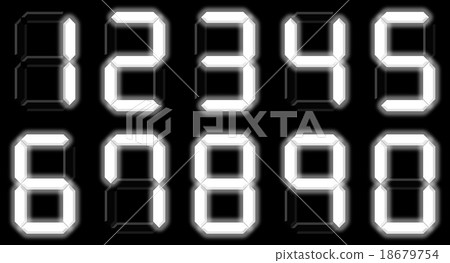 Digital number white - Stock Illustration [18679754] - PIXTA