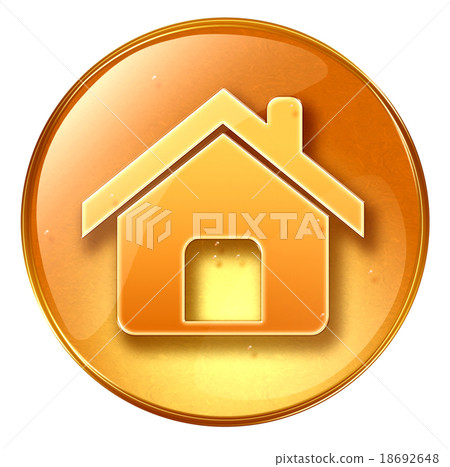 home icon yellow, isolated on white background - Stock Illustration ...