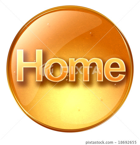 Home icon yellow, isolated on white background. - Stock Illustration ...
