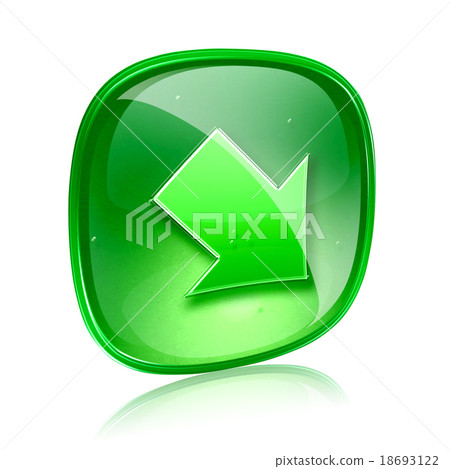 Arrow icon green glass, isolated on white - Stock Illustration ...