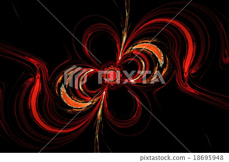 Abstract the mysterious glowing red flower swirls - Stock Illustration ...