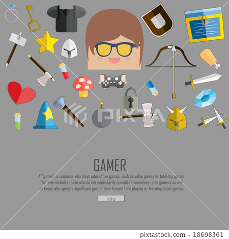 cartoon doodle man rectangle play games - Stock Illustration [18698361 ...