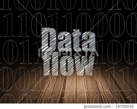 Information concept: Data Flow in grunge dark room - Stock Illustration ...