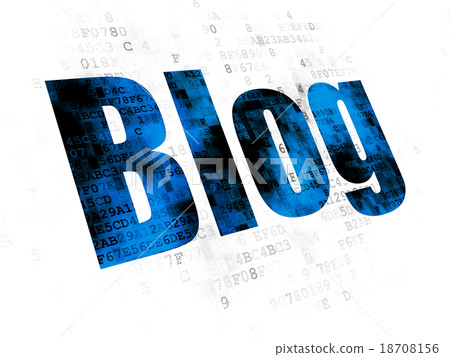 Web design concept: Blog on Digital background - Stock Illustration ...