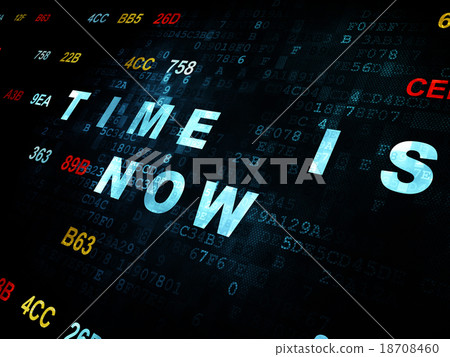 Time concept: Time is Now on Digital background - Stock Illustration ...