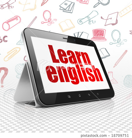 Education concept: Tablet Computer with Learn - Stock Illustration ...