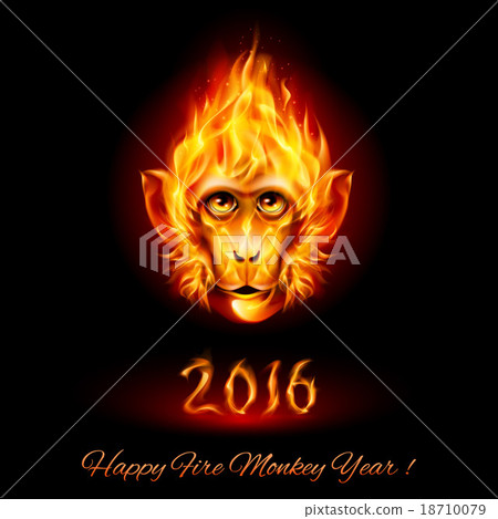 Fire Monkey Head - Stock Illustration [18710079] - PIXTA
