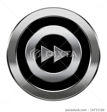 Rewind Forward icon silver, isolated on white - Stock Illustration ...