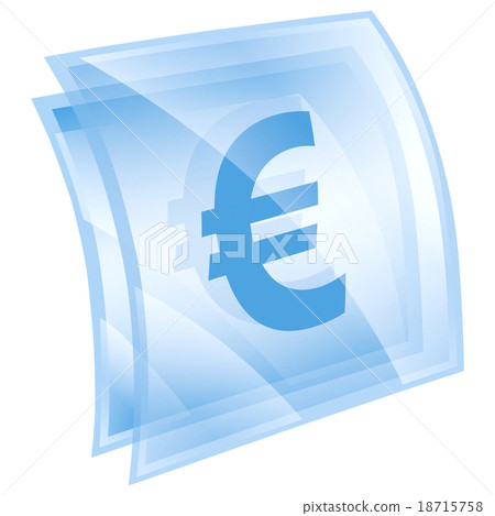 Euro icon blue square, isolated on white - Stock Illustration [18715758 ...