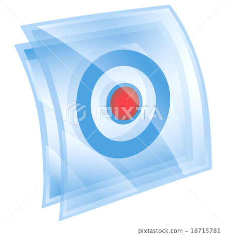 Record icon blue, isolated on white background. - Stock Illustration ...