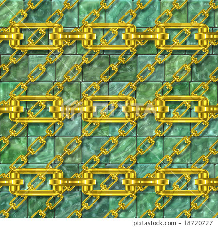 Iron chains with glazed tiles seamless texture - Stock Illustration ...