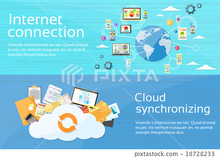 Internet Connection Cloud Synchronizing Computer - Stock Illustration ...