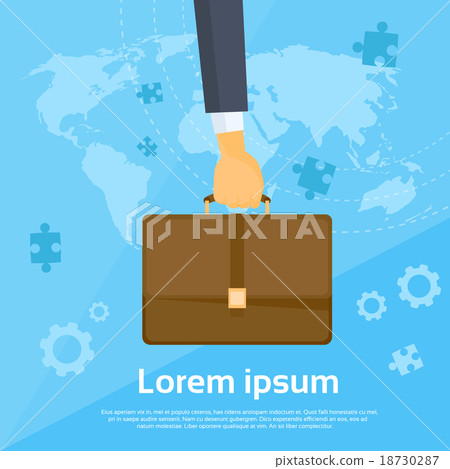 Business Man Hand Hold Briefcase Flat Vector - Stock Illustration ...