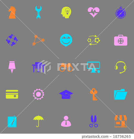 Human resource color icons on grey background - Stock Illustration ...