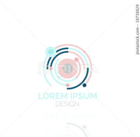Vector swirl and circles outline minimal abstract - Stock Illustration ...