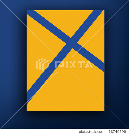 Brochure design blue cross on yellow background - Stock Illustration ...