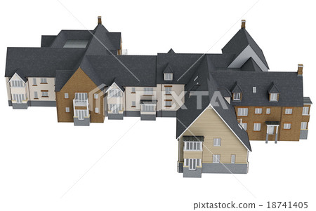 House mansion long, top view - Stock Illustration [18741405] - PIXTA