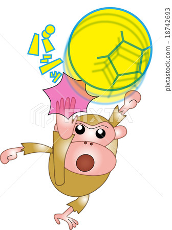 Monkeys playing soccer - Stock Illustration [18742693] - PIXTA