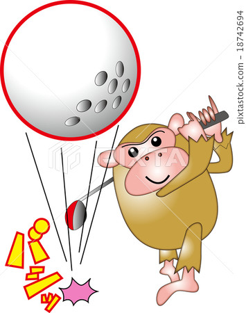 Monkeys playing golf - Stock Illustration [18742694] - PIXTA