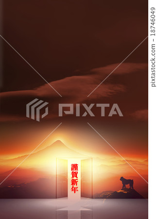 Mount Fuji and a monkey - Stock Illustration [18746049] - PIXTA
