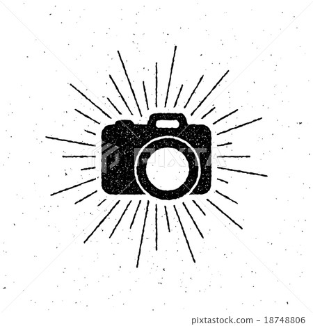 vintage camera label with light rays.-插圖素材 [18748806] - PIXTA圖庫