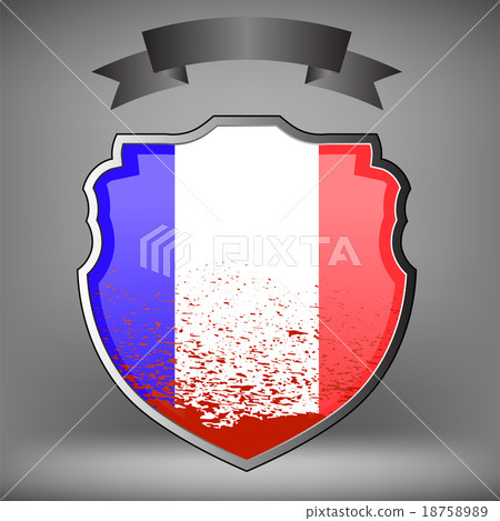 French Shield and Black Ribbon - Stock Illustration [18758989] - PIXTA
