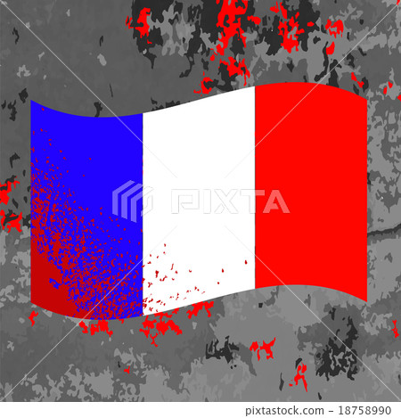 Flag of France and Blood Splatter. - Stock Illustration [18758990] - PIXTA