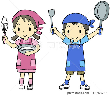 Cooking practice child - Stock Illustration [18763766] - PIXTA
