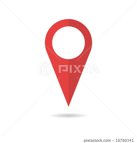 Red geo pin as logo. Geolocation and navigation-插圖素材 [18780341] - PIXTA圖庫