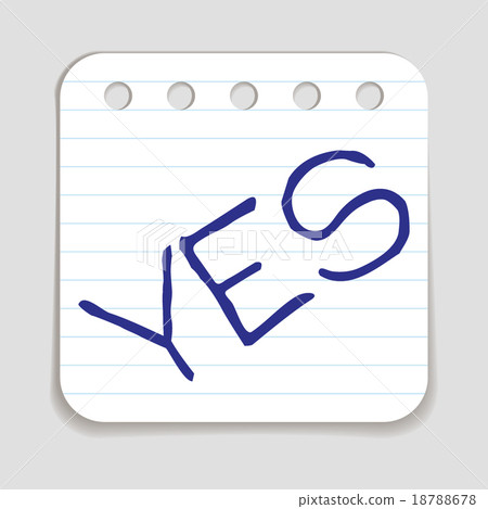 Doodle YES word icon - Stock Illustration [18788678] - PIXTA