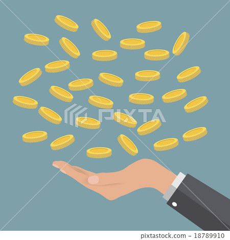 hand catching falling coin - Stock Illustration [18789910] - PIXTA