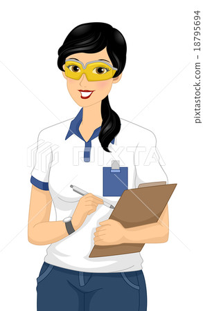 Girl Science Facilitator Clipboard Notes - Stock Illustration [18795694 ...