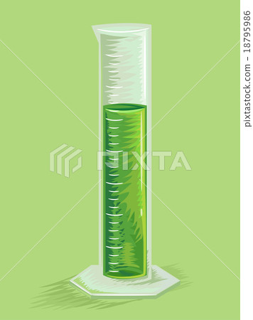 Graduated Cylinder Green Solution - Stock Illustration [18795986] - PIXTA