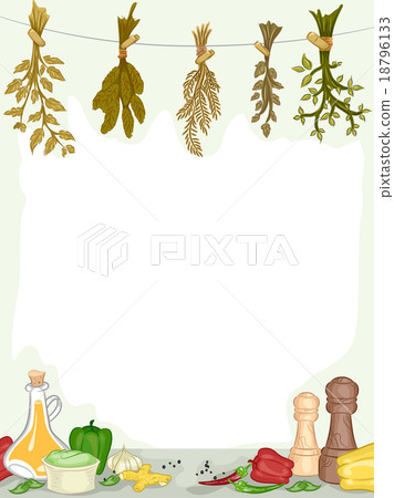 Organic Spices Condiments Frame - Stock Illustration [18796133] - PIXTA