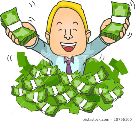 Man Businessman Drowning in Money - Stock Illustration [18796160] - PIXTA