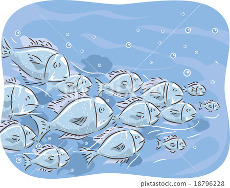 School Fish - Stock Illustration [18796228] - PIXTA