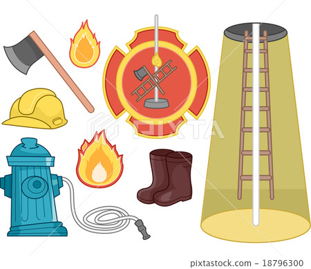 Fire Fighter Elements Set - Stock Illustration [18796300] - PIXTA