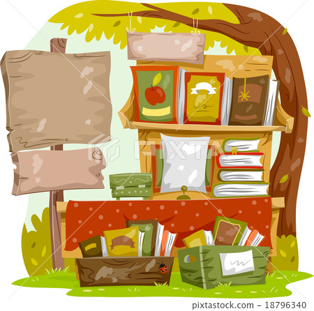Book Sale Sign Board Cart - Stock Illustration [18796340] - PIXTA
