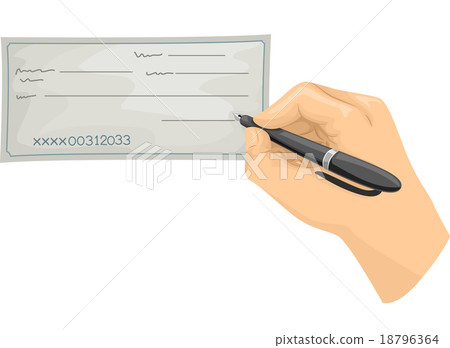 Hand Sign Bank Check - Stock Illustration [18796364] - PIXTA