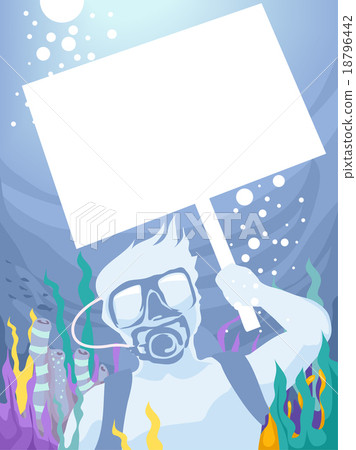 Diving Underwater Man Picket Sign - Stock Illustration [18796442] - PIXTA