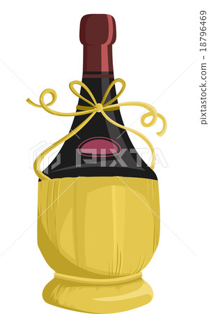 Wine Fiasco Basket Packaging - Stock Illustration [18796469] - PIXTA