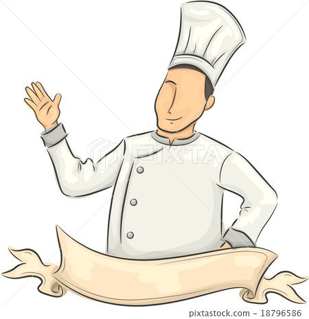 Man Chef Ribbon Waving Hand - Stock Illustration [18796586] - PIXTA
