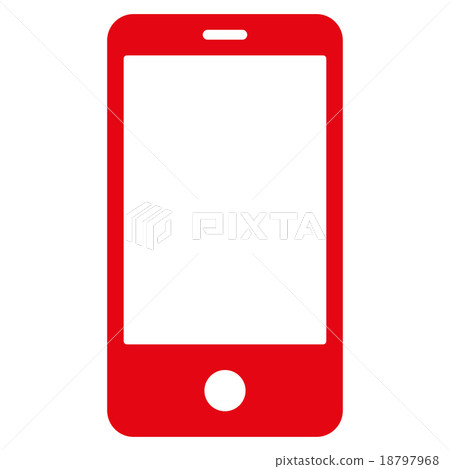 Smartphone flat red color icon - Stock Illustration [18797968] - PIXTA
