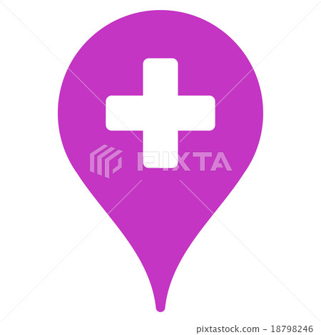 Clinic Map Pointer Icon - Stock Illustration [18798246] - PIXTA