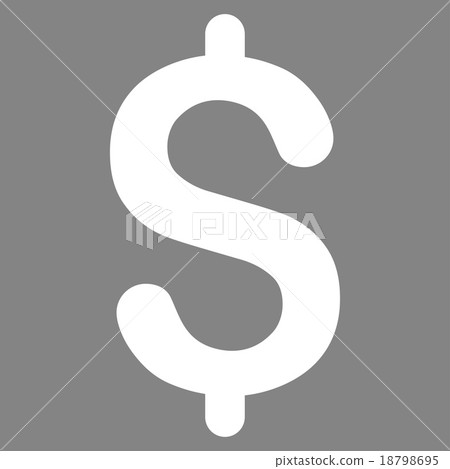 Dollar flat white color icon - Stock Illustration [18798695] - PIXTA